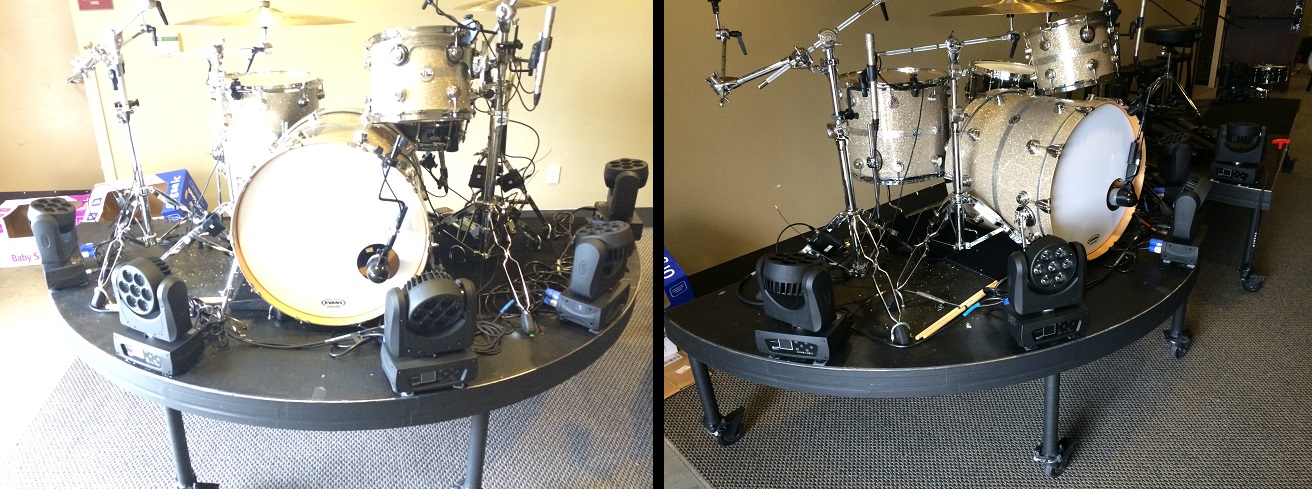Rolling & Drum Risers for rent from Stage CMDR, Inc. in Sacramento.