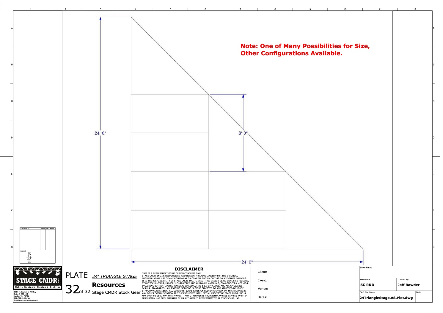 Triangle Shaped Stages Offered by Stage CMDR